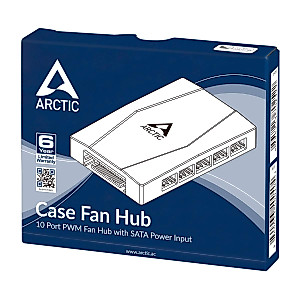ARCTIC Case Fan Hub - 10-fold PWM Fan Distributor with SATA Power, Fan Hub - Black
