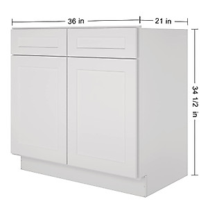 LOVMOR 36" Bathroom Vanity, Kitchen Base Cabinet, Single Sink Storage Unit, Pedestal Sink Storage Cabinet, Large Capacity for Laundry Room, Kitchen, Shower Room & Utility Room