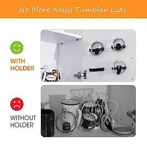 AIEVE Tumbler Lid Organizer, Cup Lid Organizer for Kitchen Cabinet, Coffee Cup Organizer Storage(Lid not included)(4 Pack)