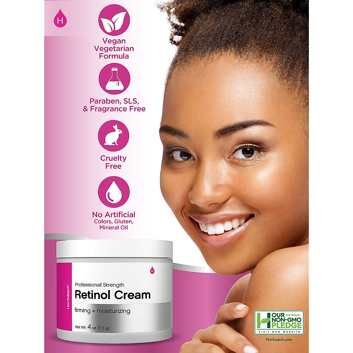 Retinol Cream for Face | Retinol Night Cream | 4oz | SLS & Paraben Free Moisturizer | By Horbaach