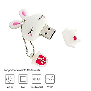 32GB USB Flash Drive Cartoon Rabbit-Shaped, BorlterClamp Cute USB Drive Thumb Drive Memory Stick for External Data Storage