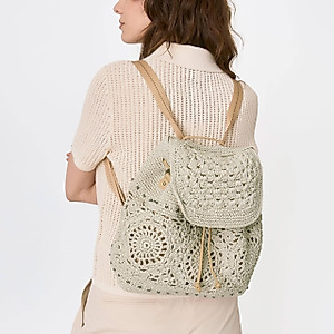The Sak Sayulita Backpack in Leather, Adjustable, Removable Straps, Natural Medallion