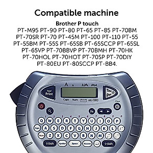 M231 Label Tape Replacement for Brother M-231 M-K231 MK231 , 0.47 Inch x 26.2 Feet, Used in PT-M95 PT-90 PT-80 PT-70BM PT-70SR PT-70 PT-65 Marker, Black on White, 4P-Black White