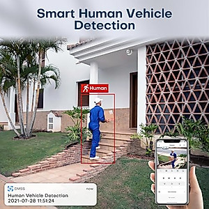 VALUCAM 6MP PoE IP Camera, 2.8mm Wide Angle, 164ft IR Night Vision, IVS Detection, Outdoor Turret Camera with Mic, Metal IP67 Weatherproof, H.265, WDR, 3D DNR, DMSS/SmartPss Lite