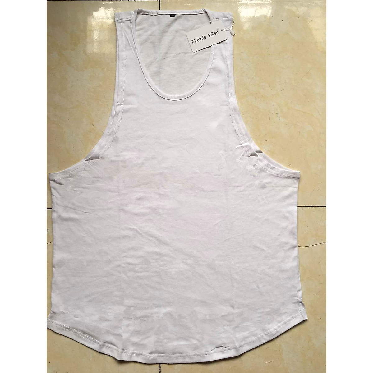 Muscle Killer 3-Pack Men's Muscle Gym Workout Stringer Tank Tops Bodybuilding Fitness T-Shirts (Small, Black+Gray+White)