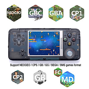 Handheld Game Console ,Retro Game Console Built-in 3000 Classic Game Console 3 Inch Screen Portable Video Game Console - Transparent Black