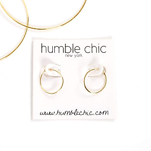 Humble Chic Small Hoop Earrings for Women - Hypoallergenic Lightweight Wire Threader Loop Drop Dangles, Safe for Sensitive Ears, 18K Yellow - 0.5 inch