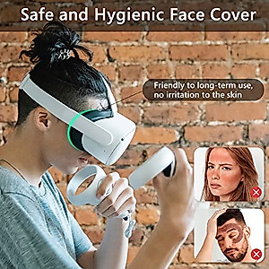 Geekria Facial Interface Bracket & Face Cover Compatible with Oculus/Meta Quest 2, Anti-Light Leakage Face Pad, Breathable Face Bracket, 6in1 Oculus Quest 2 Accessory Set