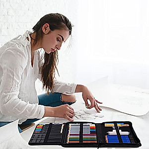 77 Pack Drawing Sets Art Kit, Pro Drawing Supplies with 8x11Inch 3-Color Sketch Book,Include Colored, Graphite, Charcoal, Watercolor & Metallic Pencil, Art Pencil Set For Kids Artists Beginners