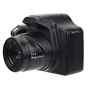 24MP Digital Camera with 18X Zoom FHD1920X1080 SLR Camera 3.0 in LCD Screen Portable Vlogging Camera Built in Flash Light for for Adult Seniors Students Kids Beginner (Standard Version + Wide-Angle