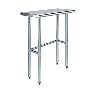 14 in. x 30 in. Open Base Stainless Steel Work Table | Residential & Commercial | Food Prep | Heavy Duty Utility Work Station | NSF