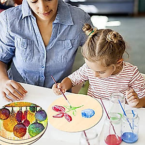 JOICEE 6PACK Wood Circles for Crafts，14 Inch Unfinished Wood Rounds Discs for Door Hanger Sign Blank, DIY Wooden Discs for Crafts Painting and Christmas Halloween Decoration