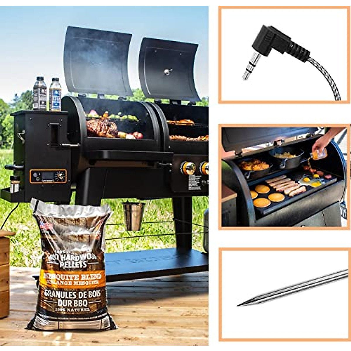 Replacement Meat Probe for Pit Boss Pellet Grill, Compatible with Pit Boss Series Pellet Grill and Smoker, 3.5 mm Plug, 2 Waterproof Temperature Probes…