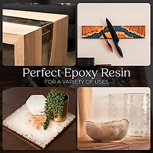 Promise Epoxy Resin Kit 2 Gallon-Crystal Clear, UV Resistant, Self Leveling, Food Safe for Table Top, Arts and Crafts, Wood Casting, Jewelry Making, Use with Mica Powder, Silicone Molds, Alcohol Ink