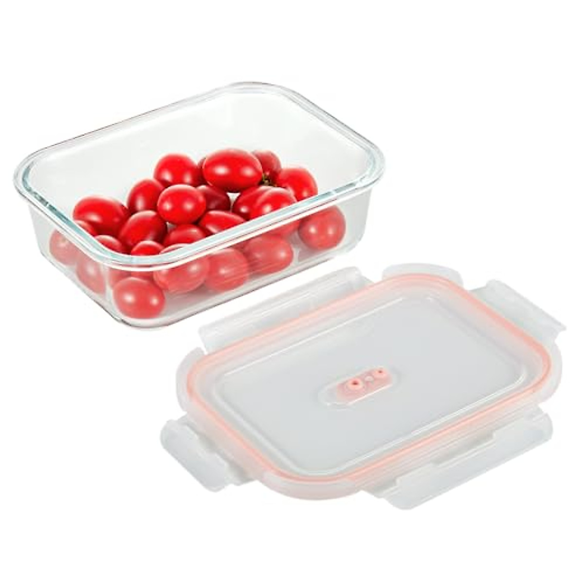 DASAAN 24-Piece Glass Food Storage Containers Set with Airtight lid, Glass Meal Prep Containers, Easy Stack Containers, Durable Glass Container-From Fridge directly to Oven and Dishwasher Safe (Pink)