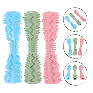 Mipcase 9 Pcs Pet Teething Stick Dog Toothbrush Stick Toy Dog Tooth Brush Chew Toys for Puppies Dog Teething Chew Dogs Teething Toys Teething Toys for Puppies Dental Stick TPR Massage