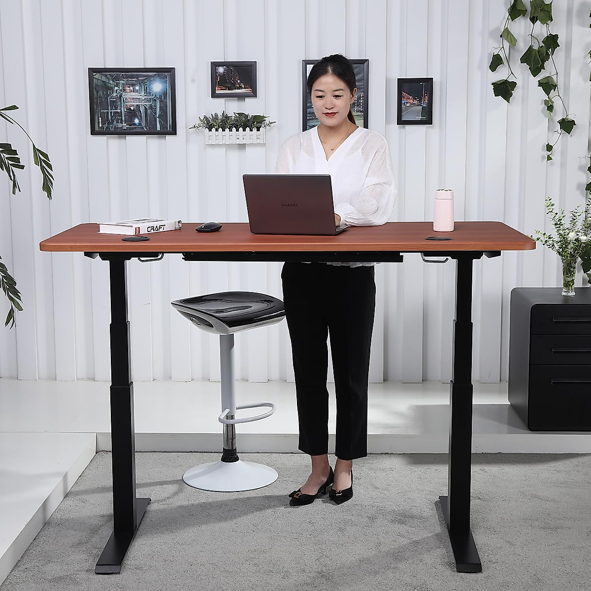 ApexDesk Elite K Series 60" x 27" Electric Height Adjustable Standing Desk with LED Memory Controller (60” x 27” Rectangular Top, Black)