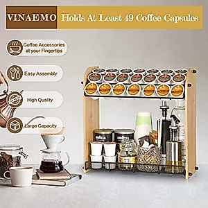 K Cup Holder Large Capacity Coffee Pod Holder Coffee Bar Accessories and Cup Storage Organizer Save Space for Home Office Kitchen Counter Organizer(at Least 49 Coffee Pods)