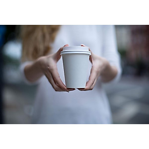 SafeWare Disposable Coffee Cups and lids 12 oz (1000 sets) - To Go Coffee Cups, | Hot Beverages | Expresso | Tea | Coffee - Poly- Coated with Rolled Edge Restaurant Grade