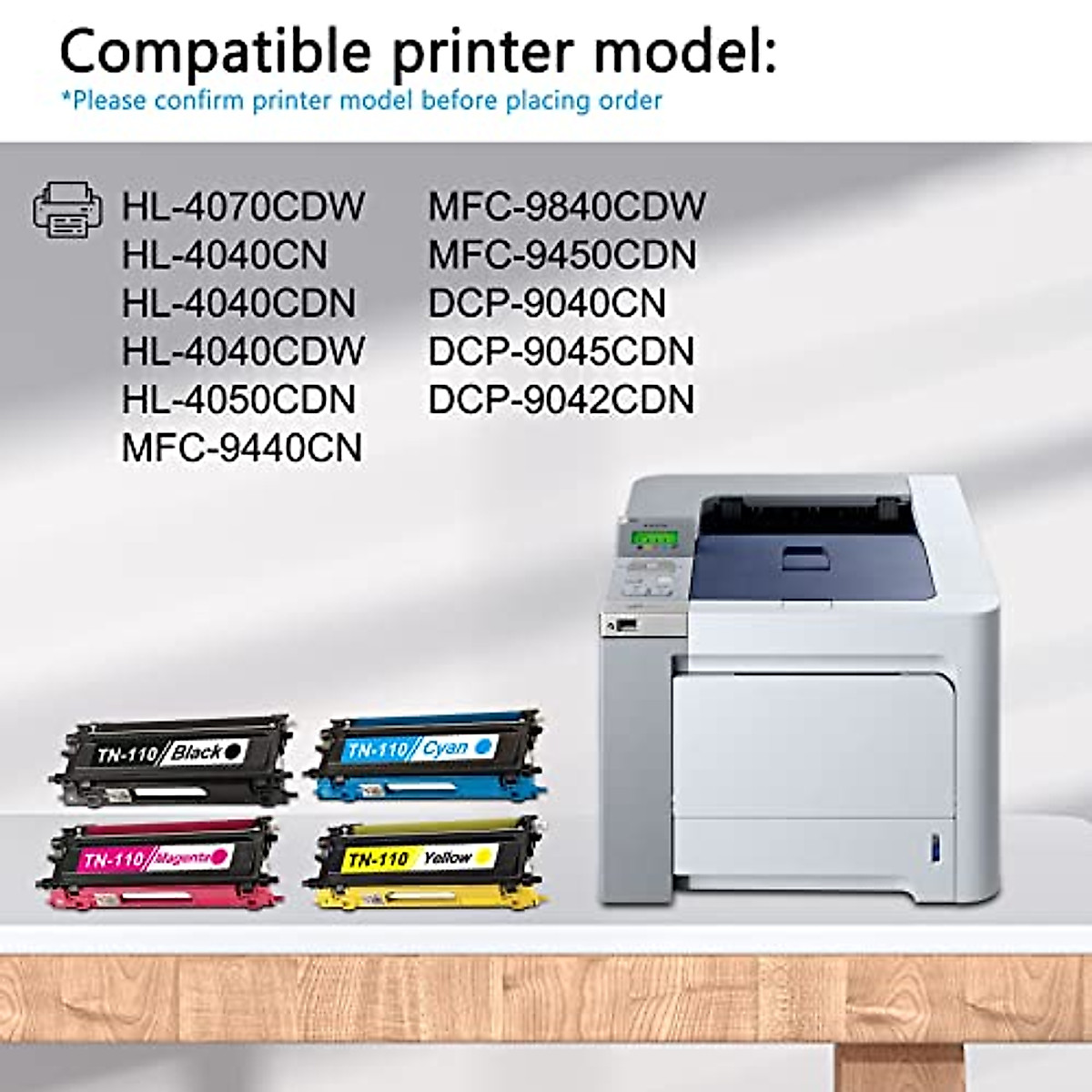 TN110 TN110BK TN110C TN110Y TN110M Toner Cartridge Set | HIYO Replacement for Brother TN110 CHL-4070CDW 4040CDW 4050CDN MFC-9440CN 9840CDW DCP-9040CN 9045CDN 9042CDN Printers (1BK+1C+1M+1Y, 4 Pack)