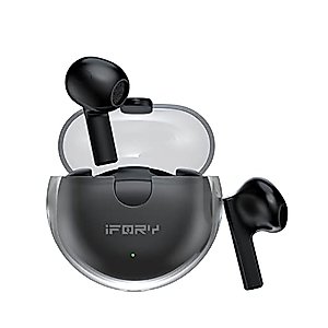 iFory True Wireless Earbuds, Bluetooth 5.3 in-Ear Earphones with Game/Music Mode 60ms Low-Latency Headphones, 40H Playtime Headset Noise cancelation, Auto Pairing Charging Case Headphones (Black)