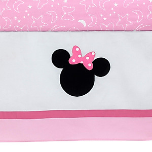 Lambs & Ivy Disney Baby Minnie Mouse 4 Piece Nursery Crib Bedding Set, Pink