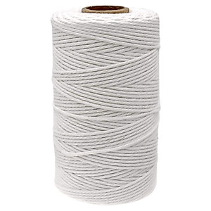 White String,100M/328 Feet Cotton String Bakers Twine,2MM Kitchen Cooking String Twine,Cotton Butcher's Twine String for Meat and Roasting,Packing String for DIY Crafts and Gift Wrapping,Garden Twine