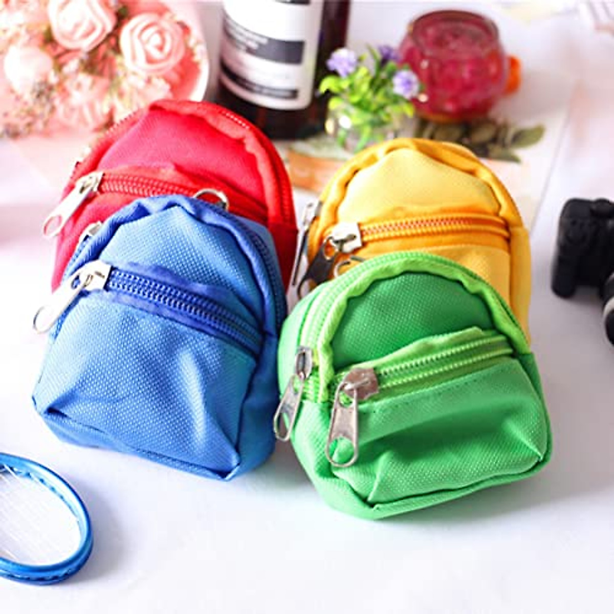 NUOBESTY 3pcs Mini Doll Backpack Mini House Backpack Mini Zipper Backpack School Bags Doll Accessories Miniatures Doll School Bags Toy Photography Props