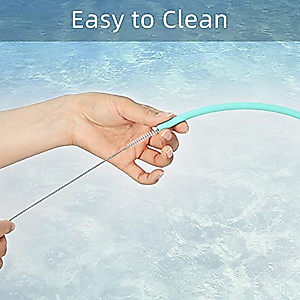 Elyum Set of 10 Reusable Silicone Straws, 10'' Extra Long Silicone Drinking Straws with 1 Carrying Bag and 2 Cleaning Brushes Multicolor BPA Free Bent Smoothie Straw for 30oz and 20oz Tumblers