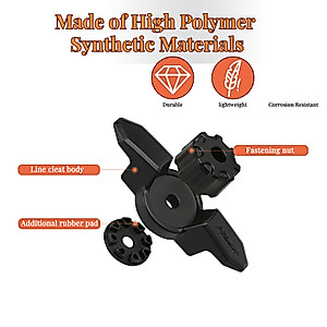 Kayak Anchor Cleat for Kayak Track Mount, Standard Kayak Cleat Track Mount, Rope Cleat for Kayak Rail Mount Accessories, Kayak Line Cleat 1 Pcs,Black