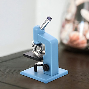 Zerodeko 1:12 Scale Dollhouse Microscope, Realistic Miniature Microscope Model, Fake Biological Microscopes for Dollhouse DIY Micro Landscape Ornament
