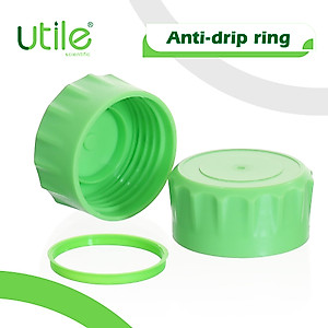 Utile Media Bottle, 3.3 Borosilicate Glass Bottles with GL45 Screw Caps, 4pcs of 500ml(16.9oz) Lab Media Bottles, PP Material Media Storage Bottle, 4038.0500.4