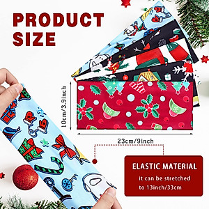 Jutom 12 Pieces Christmas Twisted Headbands Snowflake Elastic Turban Headband Multi-style Headband Christmas Bell Non Slip Hair Accessories Wide Knot Hair Bands Headwrap for Women (Simple Pattern)