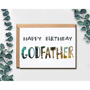 Happy Birthday Godfather - Godfather Birthday Card - Godfather Card - Card For Godfather Modern - Godfather Birthday Card - Card For Godfather