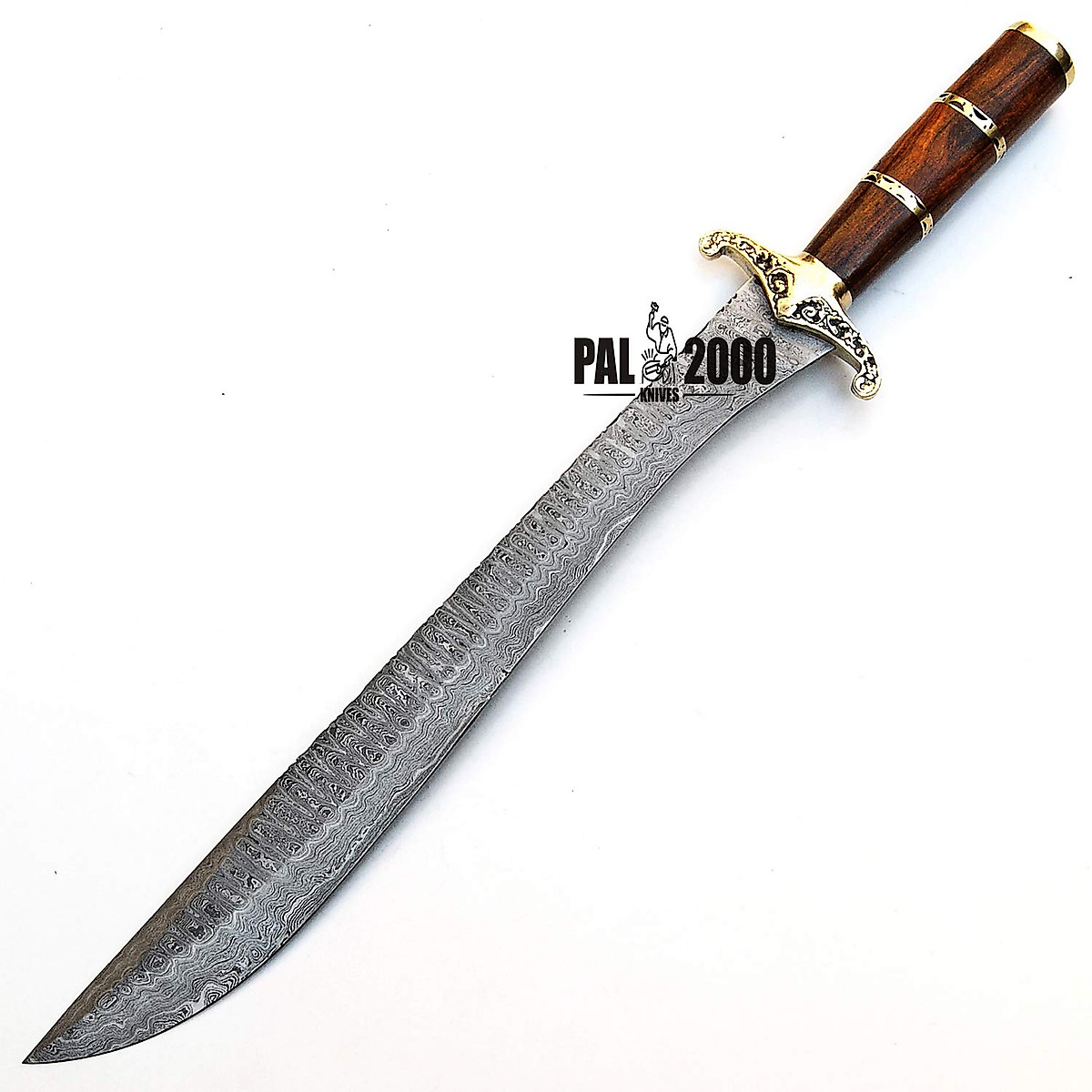 DAM-9908 Custom Handmade Spring Damascus Hunting Full tang longsword with Sheath