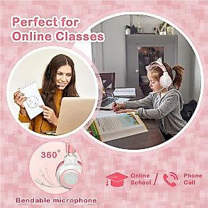 Gaming Headset with Removable Cat Ears, 3.5mm Wired Headphones with Adjustable Microphone, Extendable Padded headband, Noise Cancelling and RGB Light Headphones for Xbox/PS4/Switch/Mac/Phone (Green)