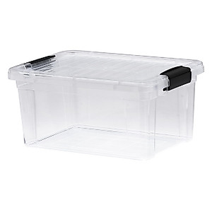 Superio Clear Storage Box with Lid, 6.75 Quart Plastic Container Bins for Organizing, Stackable Crates, BPA Free, Non Toxic, Odor Free, Organizers for Home, Office, School, and Dorm