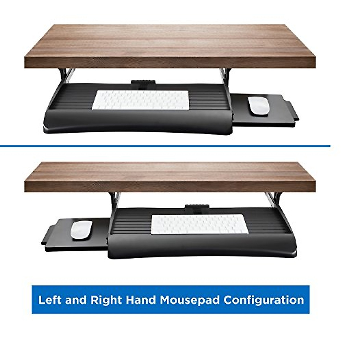 Mount-It! Keyboard Drawer Under Desk with Mouse Platform, Easy-Glide Sliding Under-Counter Computer Keyboard Tray 21 inch Wide