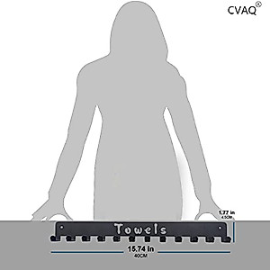 Towel Rack Holder Wall Mount – Towel Rack Hook Bathroom Space Saving and Easy to Install Towel Holder Hooks - The Perfect Addition to Your Bathroom,kichen Home Decor(Black)