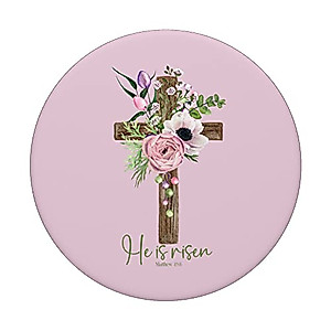Easter He Is Risen For Christians Matthew 28:6 PopSockets Swappable PopGrip