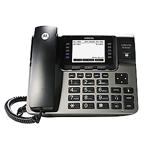 Motorola ML1002D DECT 6.0 Expandable 4-line Business Phone System with Voicemail, Digital Receptionist and Music on Hold, Black, Base Station + 2 Wireless Desk Sets