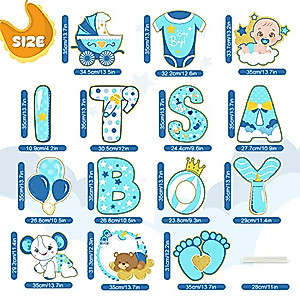Fayavoo14Pcs ITS A BOY Yard Sign with Stakes Elephant Baby Shower Yard Sign Blue Gender Reveal Yard Sign Welcome Home Yard Sign Baby Shower Gender Reveal Party Decorations