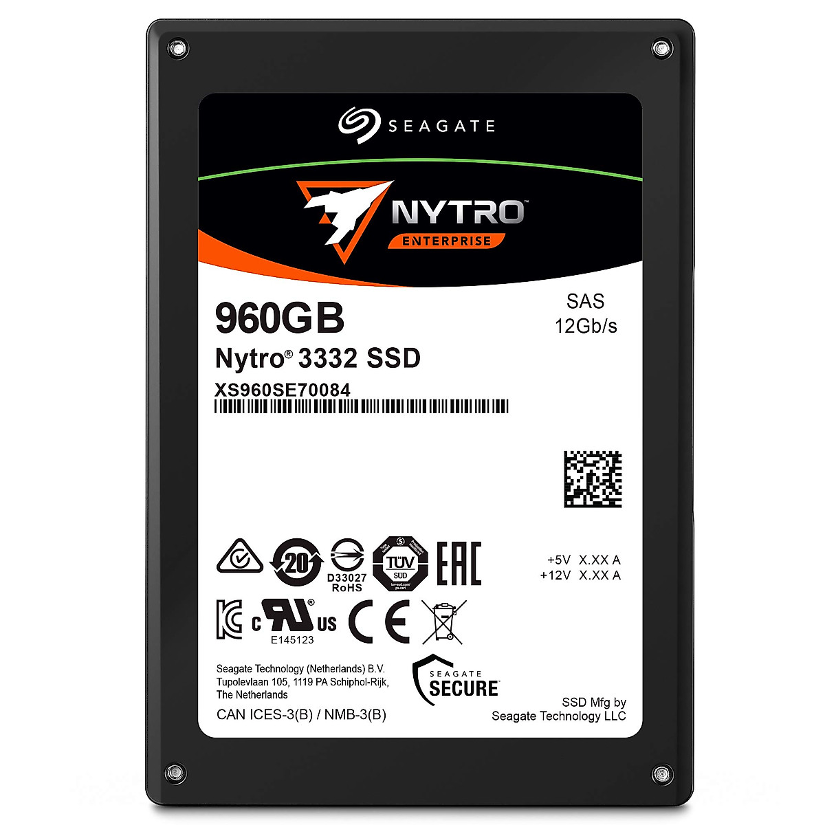 Seagate Nytro 3032 XS7680SE70084 7.68 TB Solid State Drive - 2.5" Internal - SAS (12Gb/s SAS) - Server, Storage System Device Supported - 1 DWPD - 14000 TB TBW - 2000 MB/s Maximum Read Transfer Rate