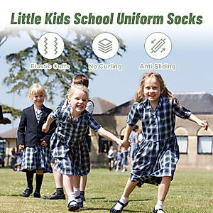 Zando Kids Child Cotton Three Stripes Sport Soccer Team Socks Uniform Tube Cute Knee High Stocking for Boys Girls 1 Pairs White Black One Size