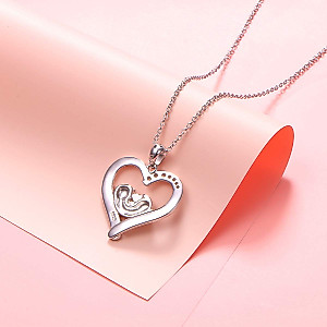 925 Sterling Silver Animal Jewelry Engraved I Love You Like No Otter Sea Otter Heart Pendant Necklace for Women Birthday Gifts (06_I love you like no otter)