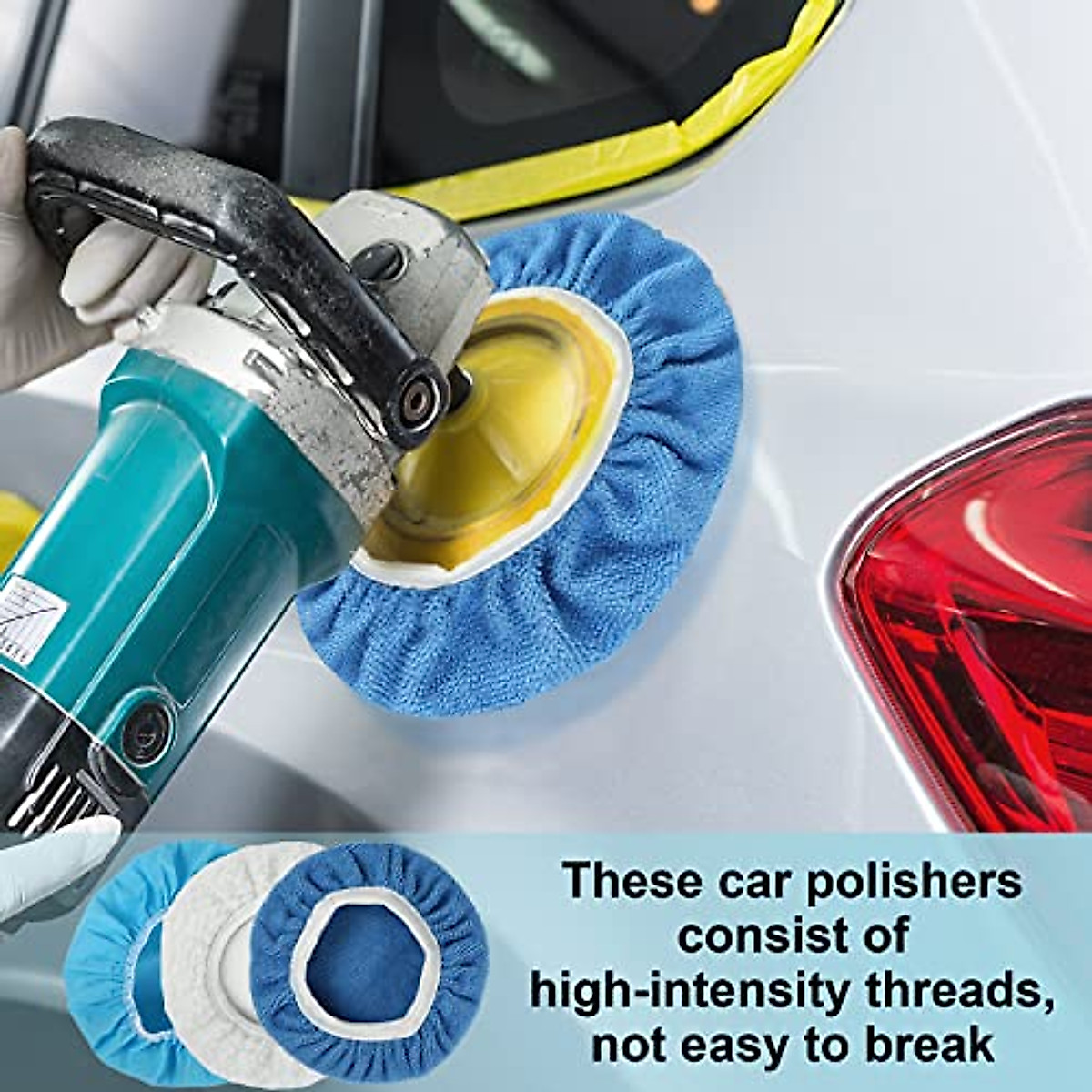 20 Pcs 9-10 Inches Car Polisher Bonnet Orbital Buffer Pads Microfiber Max Baxer Bonnet Polishing Bonnet Buffing Pad Cover