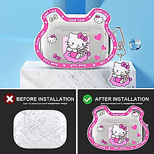 Cute Cat Case for AirPod Pro 2nd Generation Cover Pattern Lovely Cartoon Bear Case with Funny Kawaii Keychain for Women Girls Kids,Clear Shockproof Protective Soft Silicone Cover for AirPod Pro 2