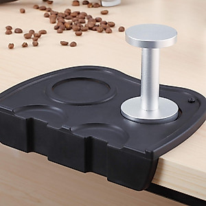 MMtong Coffee Tamper, Espresso Tamper Set 51/58mm for Espresso Barista，Aluminum Tamper Press plus Free 5oz/150ml Milk Frothing Pitcher with Art Pen, Silver