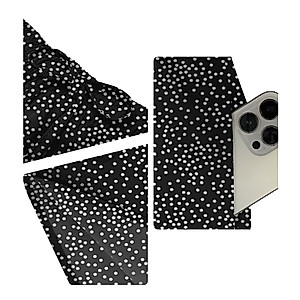 Yincro Women's Flowy Maxi Skirt Summer Pleated High Waisted Casual Long Skirts with Pockets (White Polka Dot Black, L)