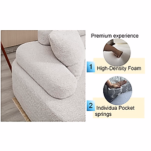 Curved Modular Couch, 139" Sectional Cloud Couch for Living Room, Lounge Furniture Sofa Set, Reception Room Furniture, Convertible Upholstered Couches, No Assembly Required-Light Gray